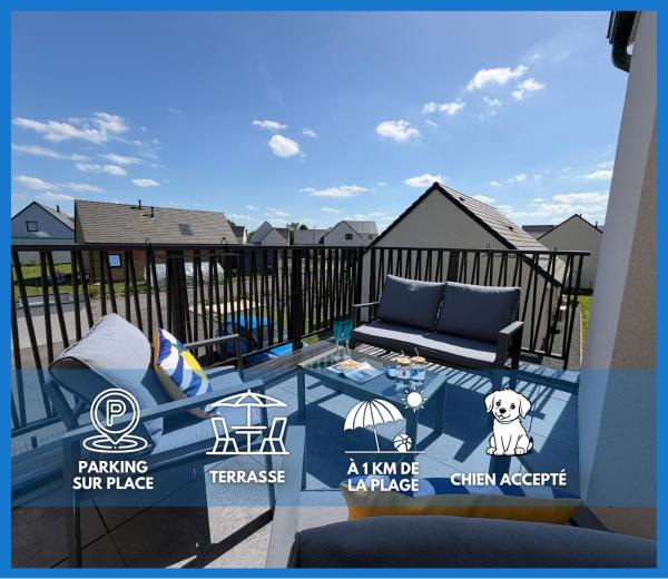 Goeland Apt Confortable Avec Belle Terrasse Vue Dégagée 3 Chambres Parking Privatif à 900 M De La Plage Et Tous Commerces Près De Bayeux Sur Plages Du Débarquement - Bayeux