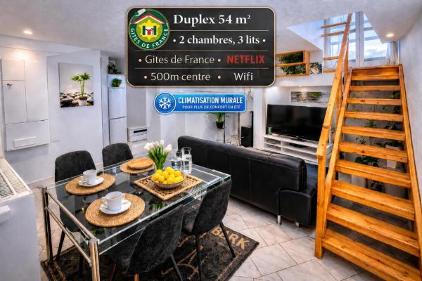 Duplex 54 M2, 2 Chambres, 3 Lits, Climatisation, Parking Privé 500 M Du Centre - Gîtes La Tarine - Label Gîte De France - Ugine