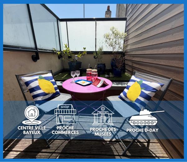 Le Parvis Maison De Ville Une Chambre Cosy Bien éQuipé Avec Belle Terrasse Aménagée En Plein Centre De Bayeux à 2 Mn à Pied De La Cathédrale, Parking Gratuit à Proximité Proche Des Plages Du Débarquement - Port-en-Bessin