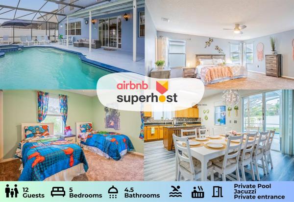 5 Bedroom Villa L 10 Min To Disney L Themed Rooms - Davenport, FL