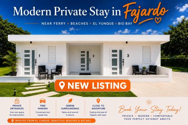 Modern Private Stay In Fajardo, Pr - Near Ferry - Beaches - El Yunque - Bio Bay - Fajardo