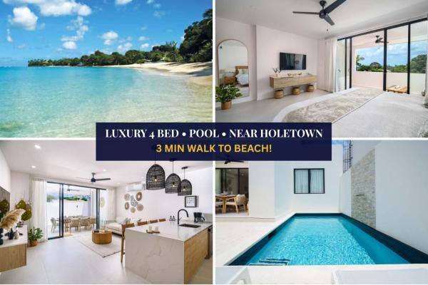 Walk To Beach, New Lux 4bd Villa & Pool! Near Holetown - Barbados