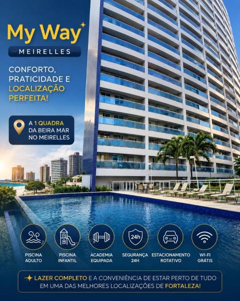 2 Quartos No Meireles - Apenas 100m Da Beira-mar - 포르탈레자