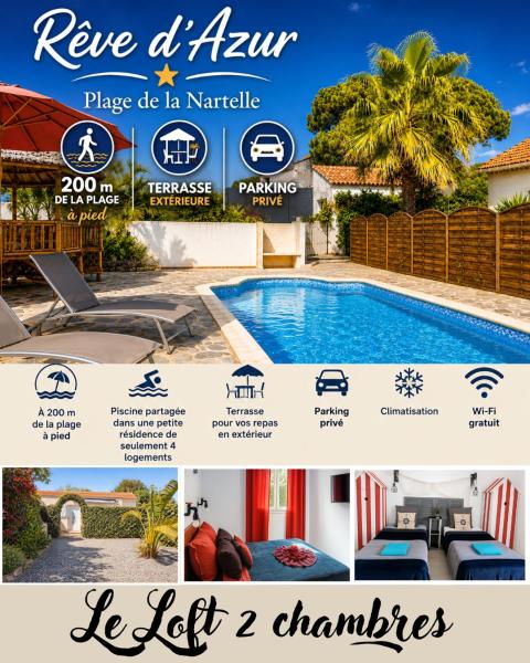 T3 De 35m2 - Plage De La Nartelle à 200m- Piscine Partagée -Parking - Bbq - 2 Chambres 2 Salle De Bains Pour Un Séjour Calme & Détente à Quelques Pas De La Plage- Check-in 15h à 20h Maximum- Propriété Le Rêve D'azur Sainte Maxime - Sainte-Maxime