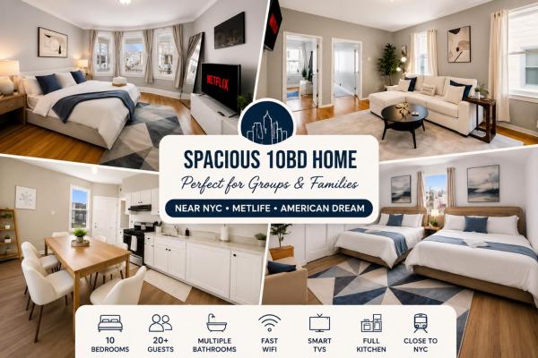 Spacious 10bd Home, 12 Min Nyc & Metlife - New York City