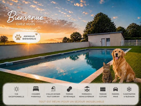 Le Chalet Bellevue, Vue Panoramique, Piscine Et Clim - Brive-la-Gaillarde