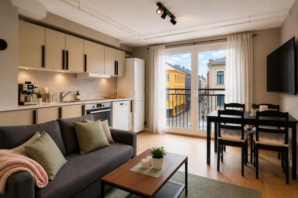 Modern New City Apartment Self Check-in & Elevator - Norway