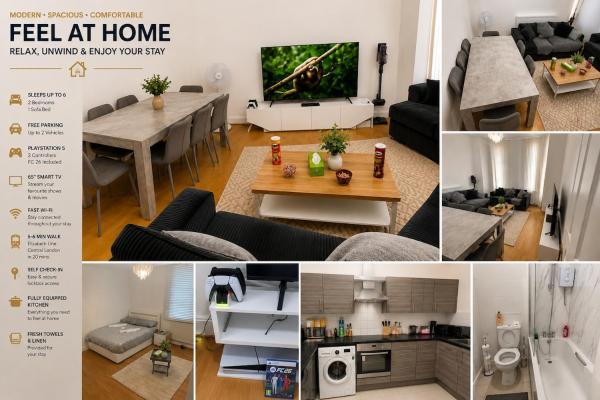Luxury Flat Ps5 Free Parking Sleeps 6 - Greenwich