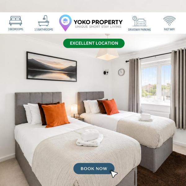 Wavendon House I Sleeps 6 I Driveway Parking I Work Desk I Fast Wifi I Smart Tvs I Self-check-in I By Yoko Property - Buckinghamshire