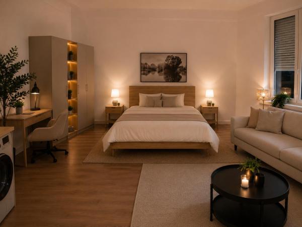 Meba Living Premium Studio Queensize Bett, Wlan, Küche & Nespresso - Grefrath