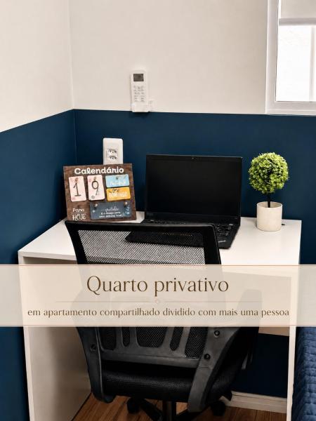 Quarto Privativo Com Ar Condicionado, Tv E Mesa De Estudo - No Centro Do Recife - 120 Metros Da Unicap - Areas Comuns Compartilhadas - Recife