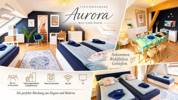 Ferienwohnung Aurora - Wlan, 2 Schlafzimmer, Tv, Küche, Bad, Waschmaschine - Emmendingen