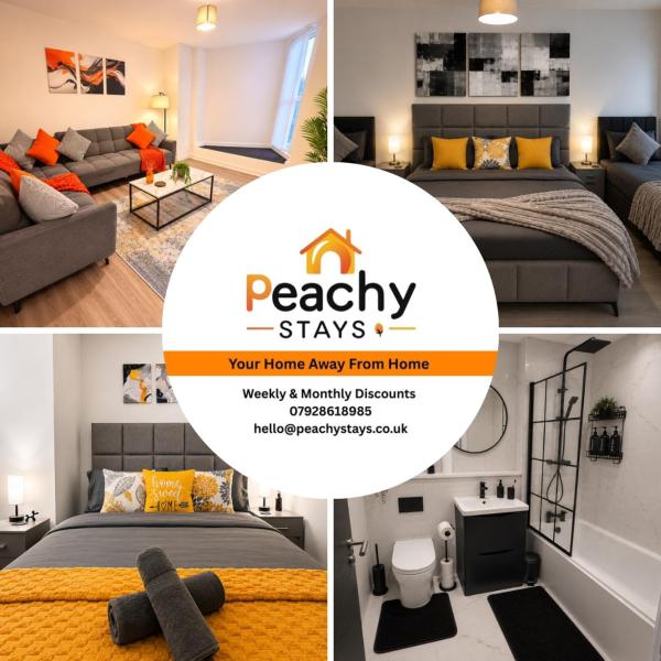Stylish 2bed Apartment, Sleeps 8, 2 King Beds, 2 Singles And A Sofa Bed, Near Anfield Stadium, 14minfromcity, Smart Tv, Parking, Perfect For Tourists, Business & Business Stays, Short & Long Stays Welcome With Discounts Available At Peachy Stays - Liverpool