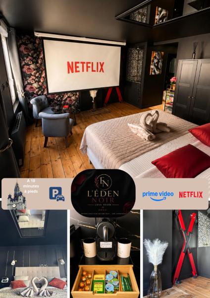 Suite Romantique Noire Et Bordeaux - Douai