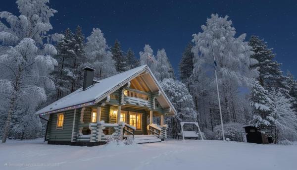 Log Cabin On The Riverbank - Lapland