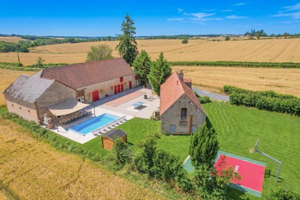 So Villas Fougeres 71 - Piscine Chauffee - Basket - 2h De Lyon - 30p - Bourbon-Lancy