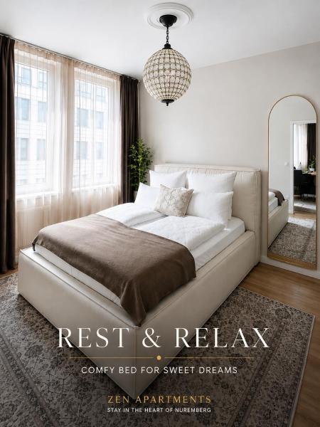 Zentrum Apartments Private Terrace, Near Metro, 24h Self Check-in - Smart Tv - 뉘른베르크