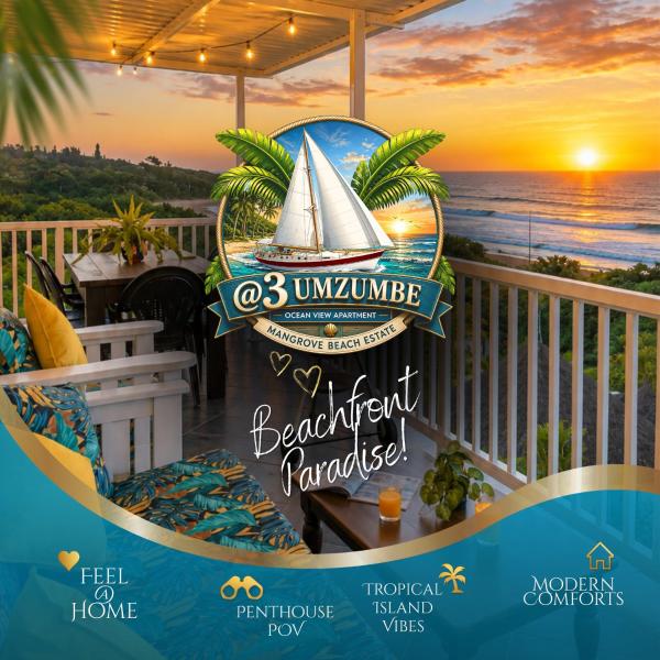 3 Umzumbe Ocean View Luxe Apartment, Kzn's Best Views, Tropical Island Vibes, Mangrove Beach Estate, Banana Beach, South Coast, Sleeps 6-8 - Port Shepstone