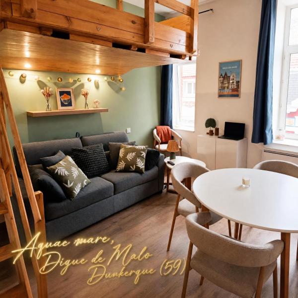 Digue De Mer Dunkerque, Très Joli Appartement Rénové, Capacité 2 Ou Famille 4 Personnes, Mezzanine Pour Les Enfants! - Malo-les-Bains
