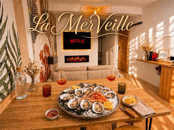 Mrodbnb - Appart Neuf - Aperçu Mer - 25m Plage & Resto - Ciné - Cheminée - Popcorn - Cancale
