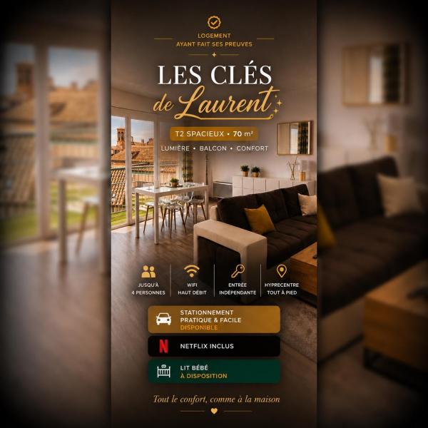 Les Clés De Laurent T2 70m2 Grand Balcon Centre Ville - Graulhet