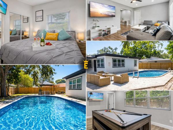 Sunny Haven House - Heated Pool Home Sleeps 10 Near Busch Gardens, Tampa - Tampa