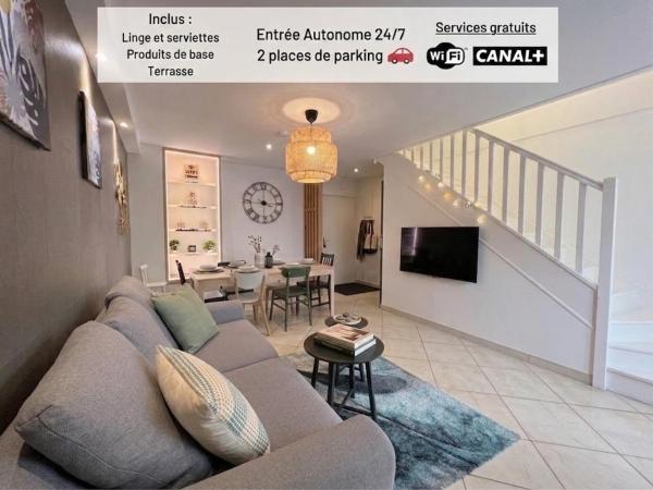 Duplex T3 Moderne Au Metro - Clim & Parking Privé - Rouen