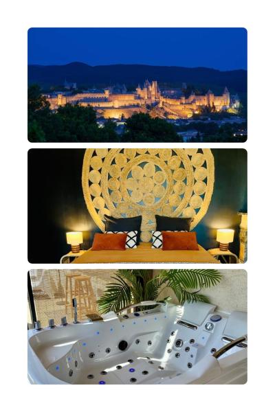 Casa Alma, Vue Cité, Jacuzzi Balnéo, Clim, Jardin, Parking Gratuit - Carcassonne