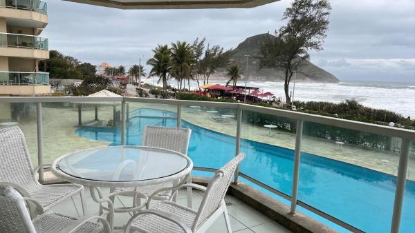 Flat Beira Mar, Pé Na Areia Recreio, Garagem, Cozinha, Wifii, Vista Livre - Recreio dos Bandeirantes