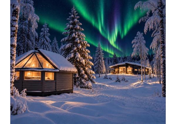 Aurora Glass Cabin & Lakeside Villa With Sauna - Lapland