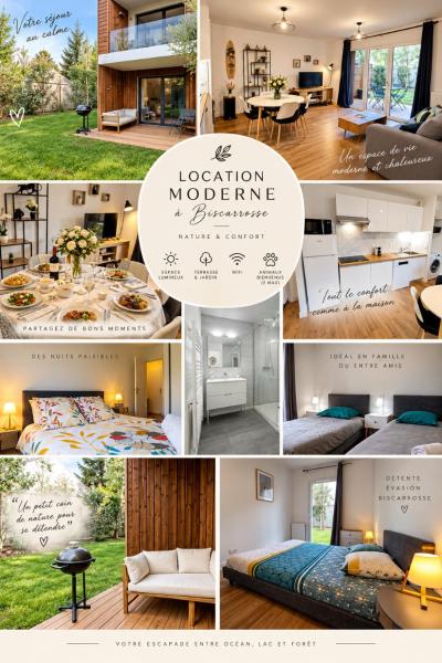 Le Cottage Jardin éLégant & Cosy, Plage Pour 6 Personnes, Animaux Admis Biscarrosse - Biscarrosse