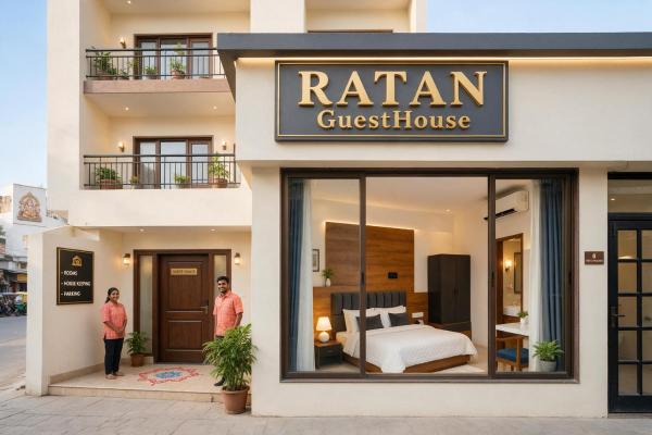 The Grand Ratan Premium Rooms !!! Best Family Stay In Vrindavan - Vrindavan