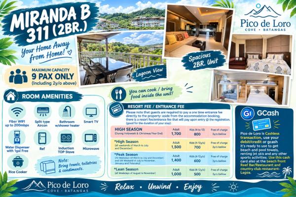 Miranda 311b 2br At Pico De Loro By Raquel's Place - Nasugbu