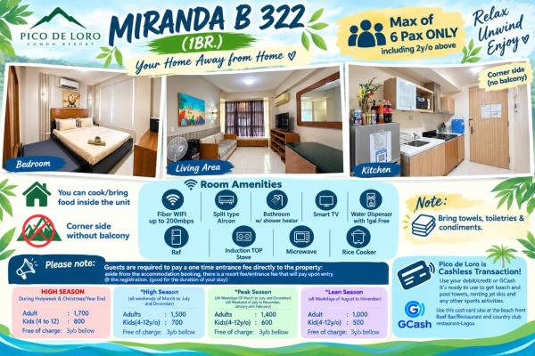 Miranda B 322 1br At Pico De Loro By Raquel's Place - Nasugbu