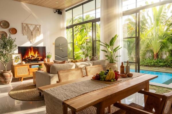 Sun Drenched 3br Tropical Villa In Canggu - Canggu