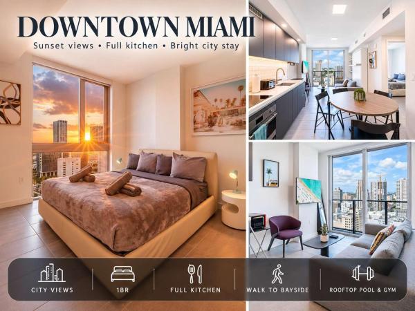 Sky-high1 Br Downtown Miami's Heart - Pool & Gym - Miami