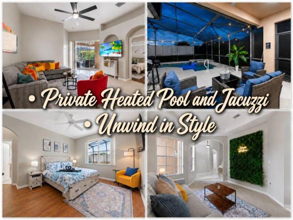 Chic 4br,heated Pool,jacuzzi & Dining Oasis Near Disney & Legoland - Haines City, FL