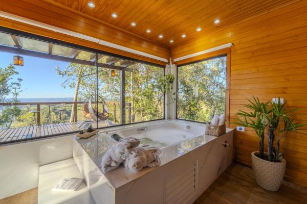 Cabana Romântica Na Serra Com Hidro, Lareira, Lagos E Trilhas - Bom Retiro