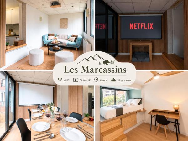 Grand Appart 10 Pers - 5 Chambres - Cinéma Privé 4k- Alpexpo - Grenoble