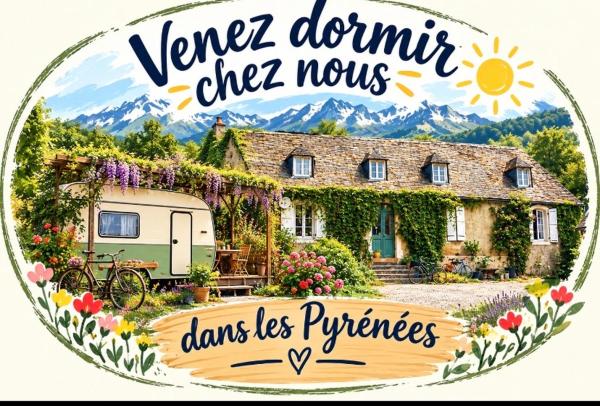 Venez Dormir Chez Nous Dans Les Pyrénéess ! Chambres & Caravanes ! Pause Café& Thé -Buvette-lecture-photographie -Dessin -Cuisine-jardinage Et Poulailler ! Venez Ecouter Des Vinyles Devant La Cheminée ! - Pyrenees
