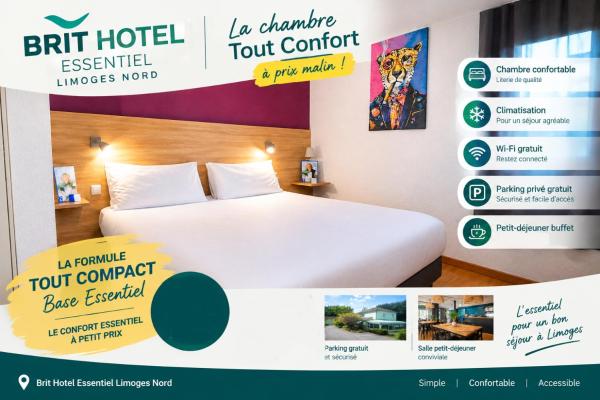 Brit Hôtel Essentiel Limoges Nord Calme, Parking Gratuit, Accès Rapide A20 - Loire
