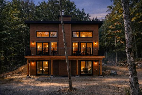 Chalet Design En Forêt, Foyer De Pierre, 7 Pers - Rawdon
