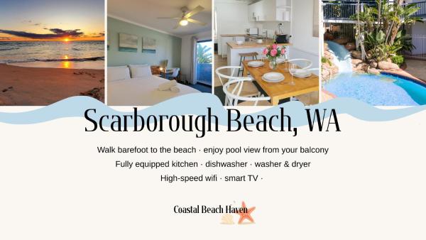 Coastal Scarborough Beach Chic Pool View 2br - Perth