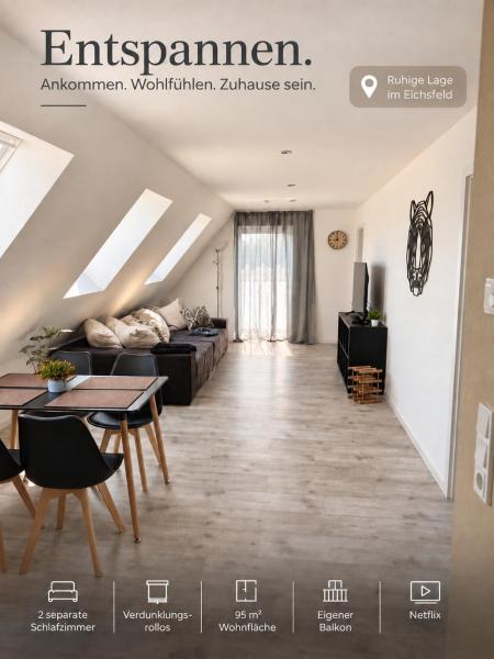 Clubhaus 6 - Dachwohnung Mit 2 Schlafzimmern, Balkon & Netflix - Leinefelde-Worbis