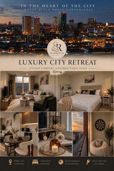 Luxury 1 Bedroom Apartment- Amazing City Skyline Views- Free Parking- Pool Table- City Centre- Birmingham - Birmingham