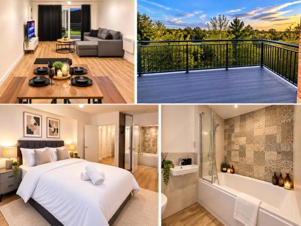 Top Floor Apartment 2 Bed Flat At Campbell Wharf Free Secure Parking Gated - Milton Keynes
