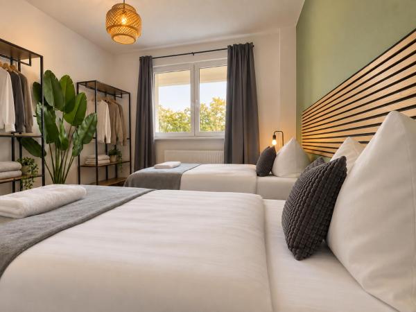 Havn Apartments - 5 Einzelbetten Boxspring, Küche, Wifi, Smart Tv, Balkon, 24h Check-in - Halle (Saale)