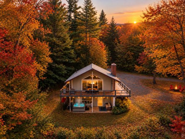 Secluded Luxury Chalet, Hot Tub, Fire Pit & Views - New Hampshire