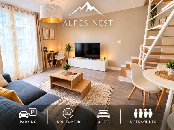 Alpes Nest -Duplex 2 Chambres 3 Lits Parking Gratuit Clim Mobile - Isère