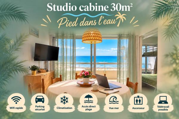 Studio Cabine Pied Dans L Eau Climatisé, Parking Et Wifi Haut Débit - Torreilles